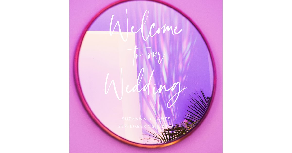 Modern White Calligraphy Wedding Welcome Window Cling | Zazzle