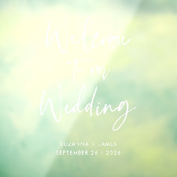 Modern White Calligraphy Wedding Welcome Window Cling | Zazzle