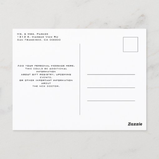 Modern White Coat Ceremony Party Invitation Postcard | Zazzle