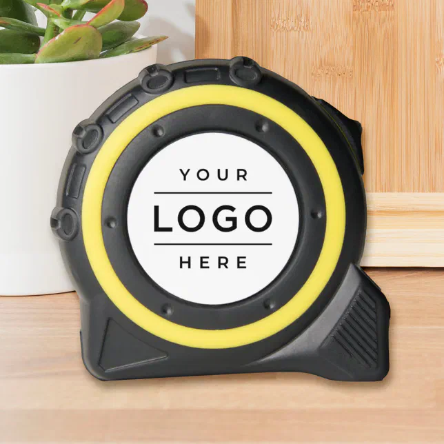 Modern White Custom Business Logo Branded Tape Measure | Zazzle