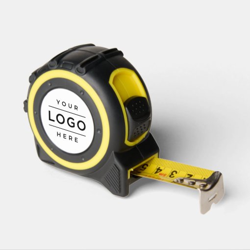Modern White Custom Business Logo Branded Tape Measure | Zazzle