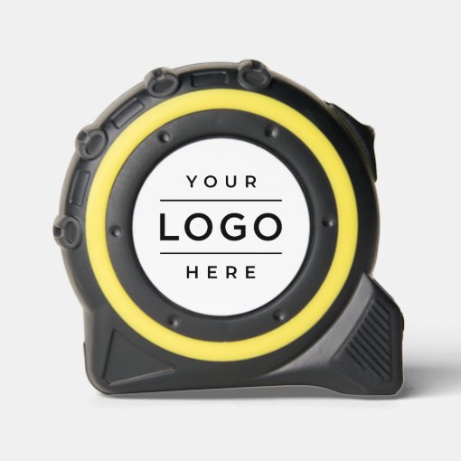 Modern White Custom Business Logo Branded Tape Measure | Zazzle