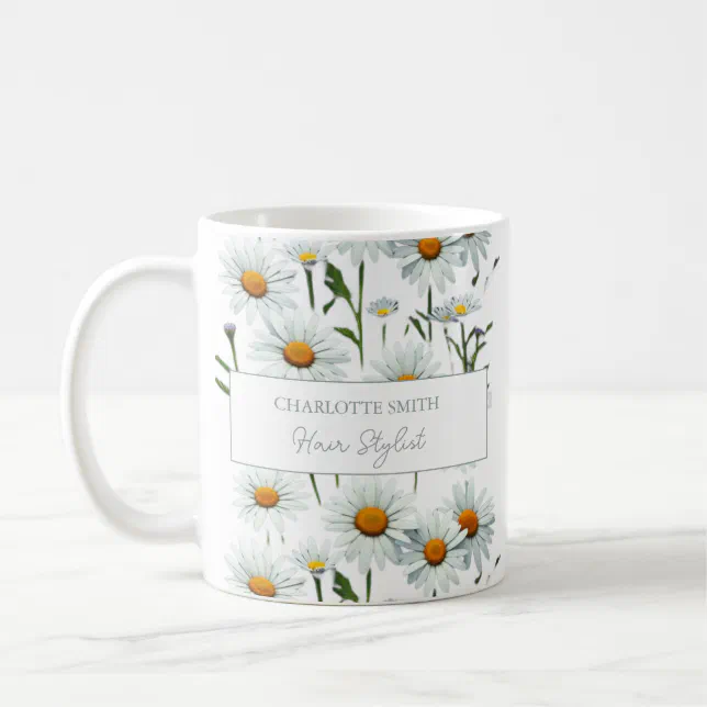 Modern White Daisy custom Coffee Mug | Zazzle