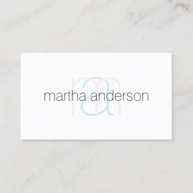 Modern white elegant monogram esthetician salon business card | Zazzle