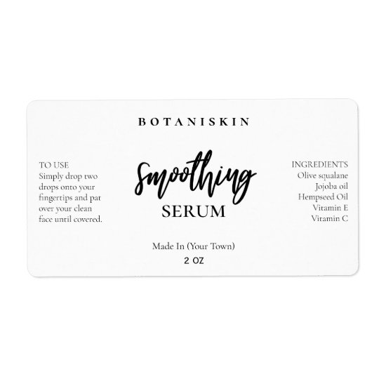 Modern White Face Serum Labels | Zazzle.com