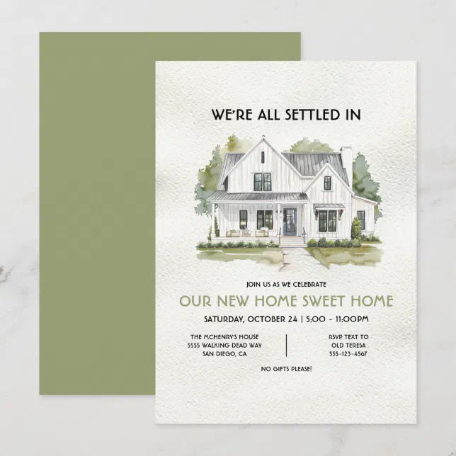 Modern White Farmhouse Housewarming Party Invitation | Zazzle