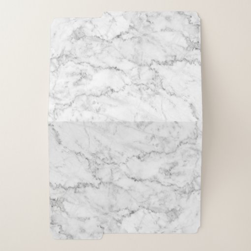 Modern White Faux Marble File Folder | Zazzle