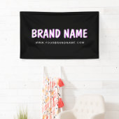 Modern White Fuchsia Brand Name With Website Banne Banner | Zazzle