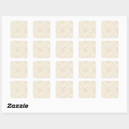 Modern White Gold Checkerboard Pattern Square Sticker | Zazzle