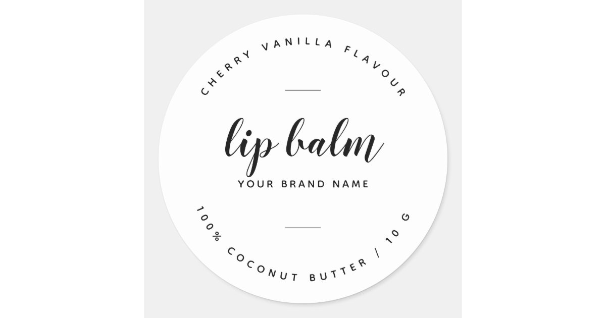 Modern white lip balm label | Zazzle