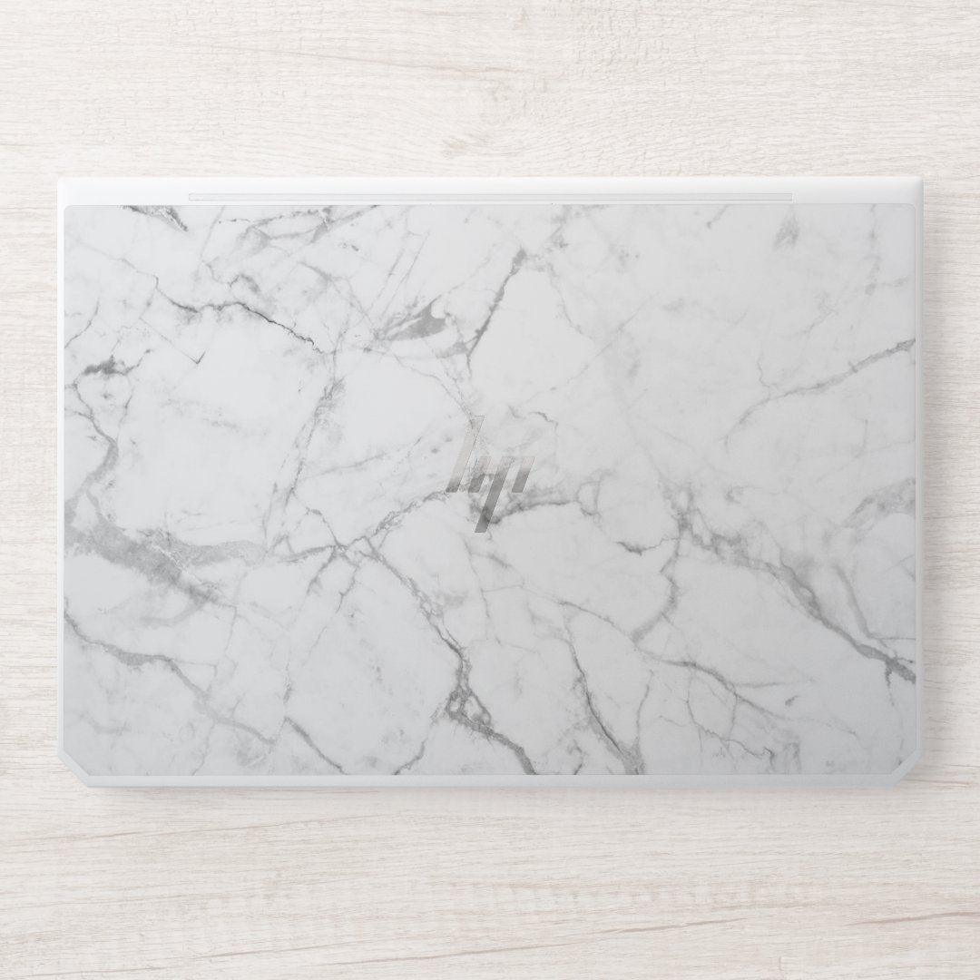 Modern White Marble Background HP Laptop Skin | Zazzle