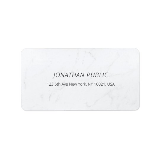 Modern White Marble Creative Minimalist Template Label | Zazzle.com