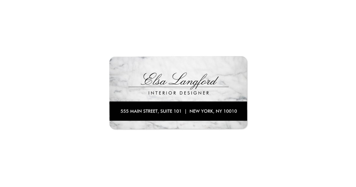 Modern White Marble Luxury Designer Address Label | Zazzle
