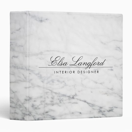 Modern White Marble Luxury Designer Binder | Zazzle.com