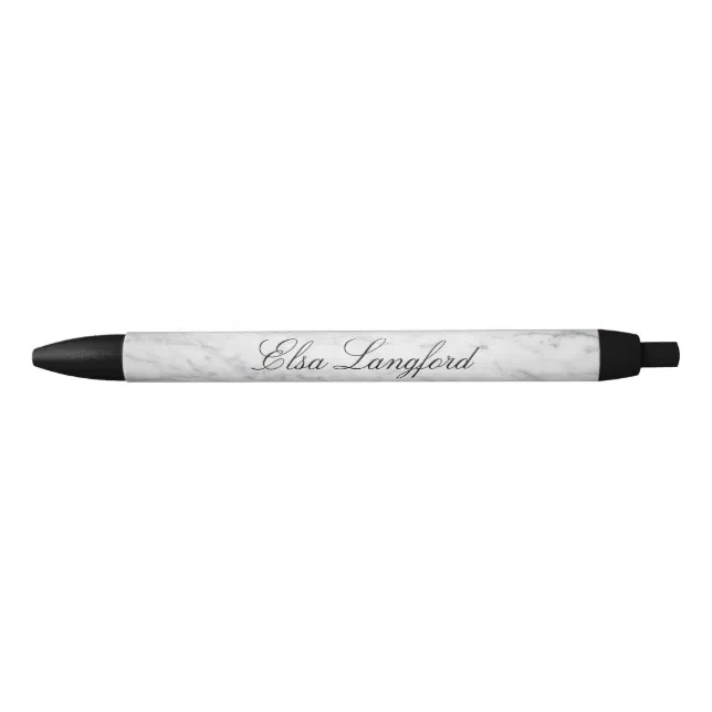 Modern White Marble Personalized Pen | Zazzle