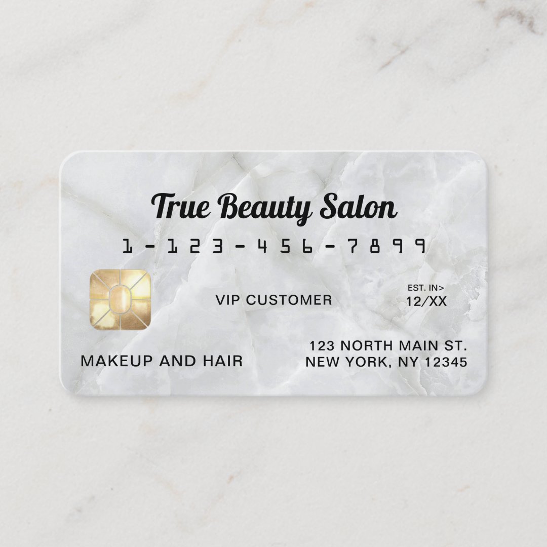 Modern White Marble Stone Credit Card | Zazzle