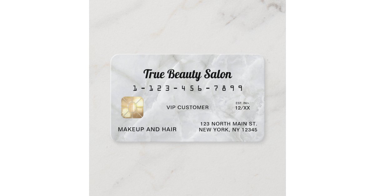Modern White Marble Stone Credit Card | Zazzle