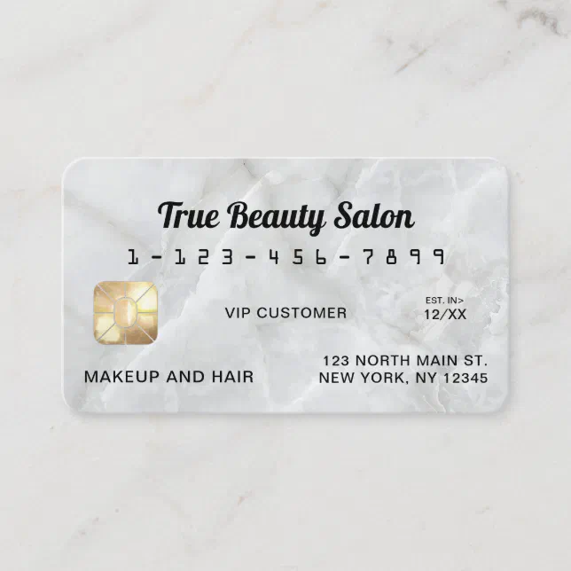 Modern White Marble Stone Credit Card | Zazzle