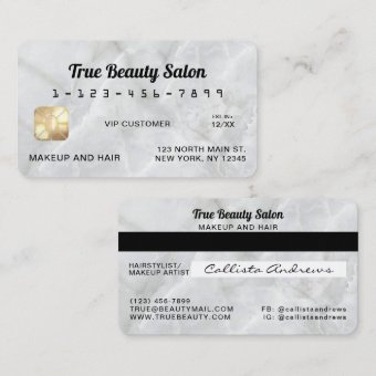 Modern White Marble Stone Credit Card | Zazzle