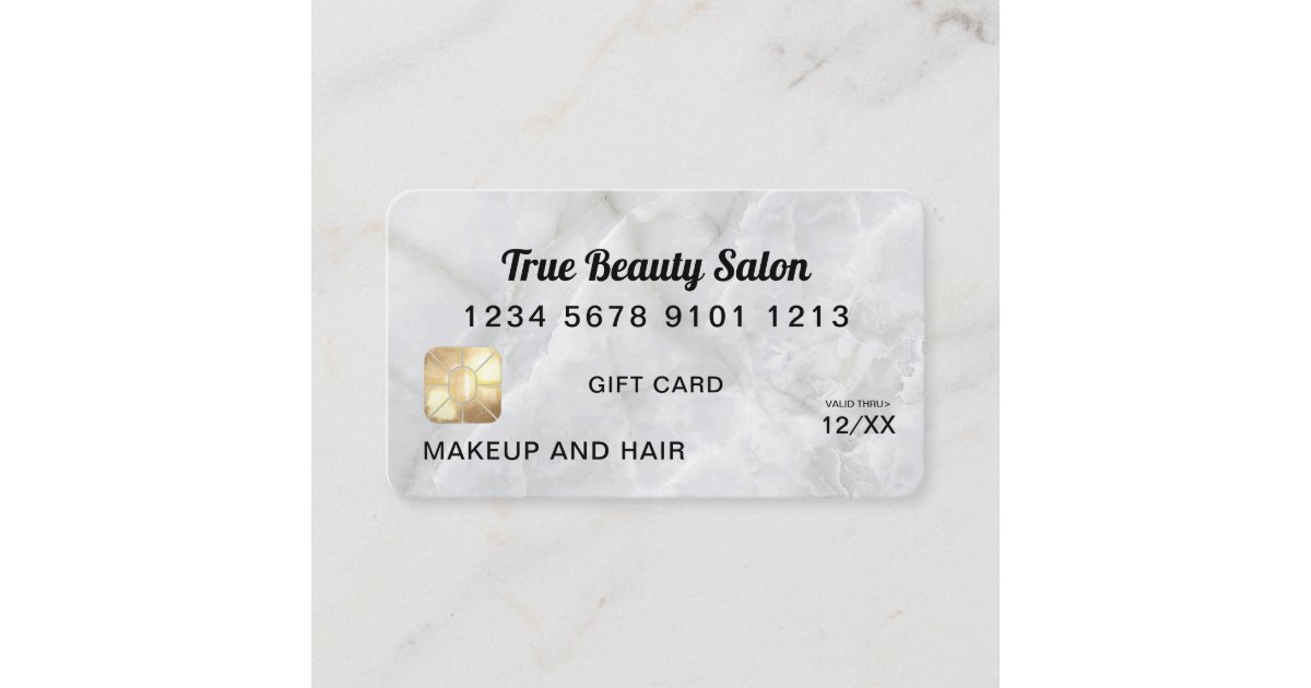 Modern White Marble Stone Credit Gift Card | Zazzle
