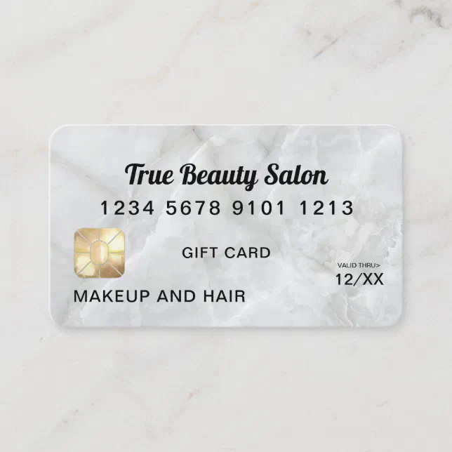 Modern White Marble Stone Credit Gift Card | Zazzle