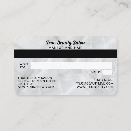 Modern White Marble Stone Credit Gift Card | Zazzle