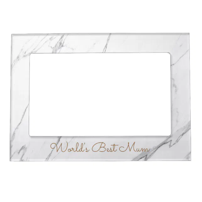 Modern White Marble World's Best Mom Magnetic Frame | Zazzle