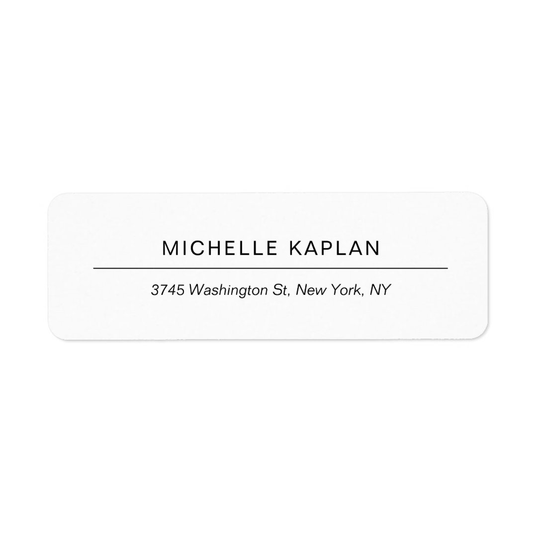 Modern White Minimalist Plain Professional Unique Label | Zazzle