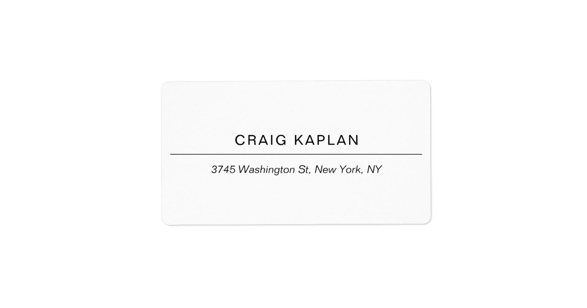 Modern White Minimalist Plain Professional Unique Label | Zazzle