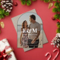 Modern White Monogram Arch Photo Save The Date Acrylic Invitations | Zazzle