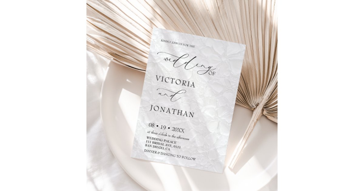 Modern White Photo Wedding Invitation | Zazzle