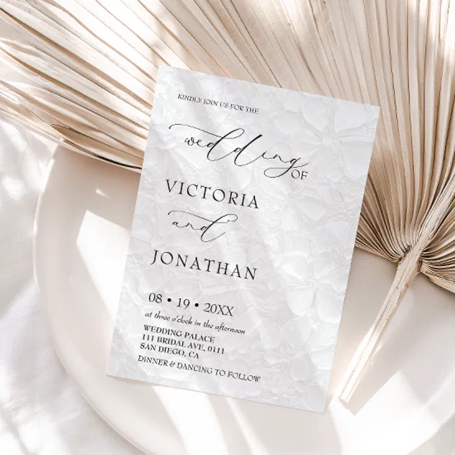 Modern White Photo Wedding Invitation | Zazzle