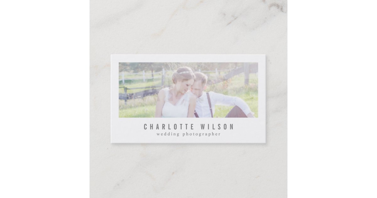 Modern White Photographer Photo Business Card | Zazzle