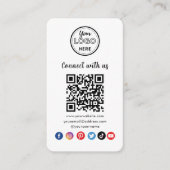 Modern White QR Code Connect With Us Social Media Enclosure Card | Zazzle