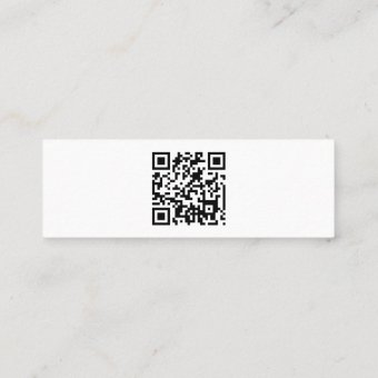 Modern White QR Code Mini Business Card | Zazzle