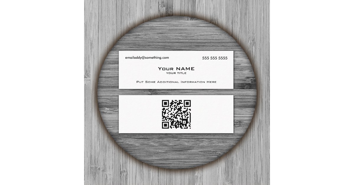 Modern White QR Code Mini Business Card | Zazzle
