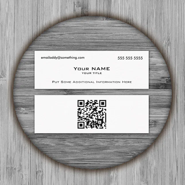 Modern White QR Code Mini Business Card | Zazzle