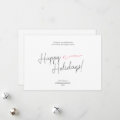 Modern White Script Happy Holidays Business Card | Zazzle