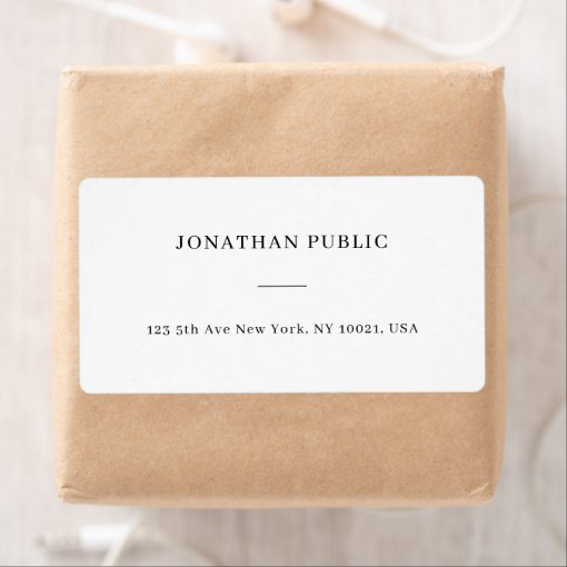 Modern White Simple Personalized Template Address Label | Zazzle