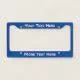 Modern White Text on Dark Blue License Plate Frame | Zazzle