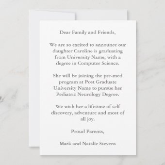 Modern White Text Overlay | Graduate Photo Announcement | Zazzle