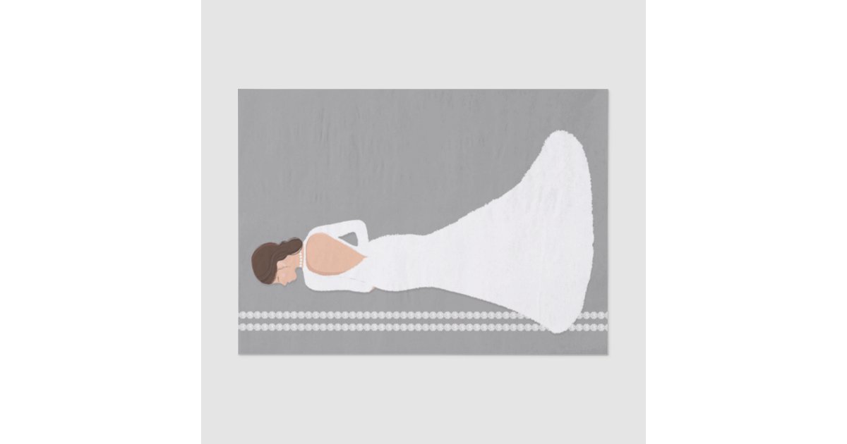 Modern White Wedding Dress Bling Bridal Shower Tissue Paper | Zazzle