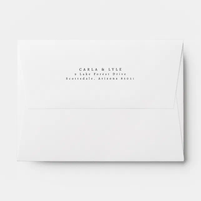 Modern White Wedding Return Address Envelope | Zazzle
