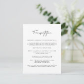 Modern White Wedding Transportation Enclosure Card | Zazzle