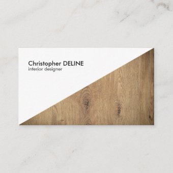 Modern White Wooden Geometric Interior Designer Business Card | Zazzle