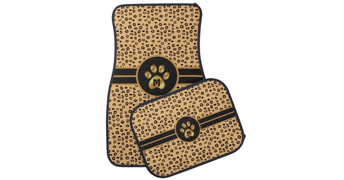 Modern Wild Tiger Pattern & Paw Car Floor Mat | Zazzle