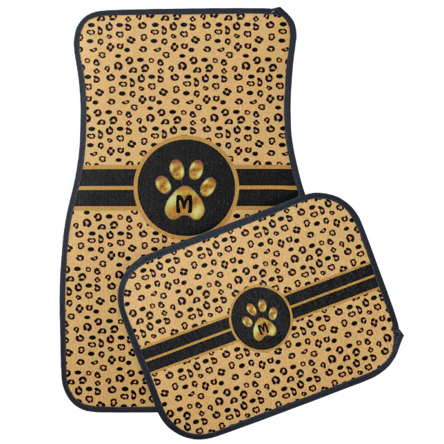 Modern Wild Tiger Pattern & Paw Car Floor Mat | Zazzle