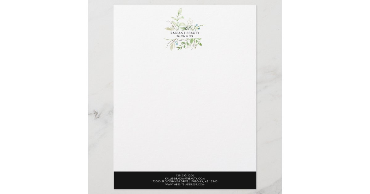 Modern Wildflower Botanical Business Letterhead | Zazzle