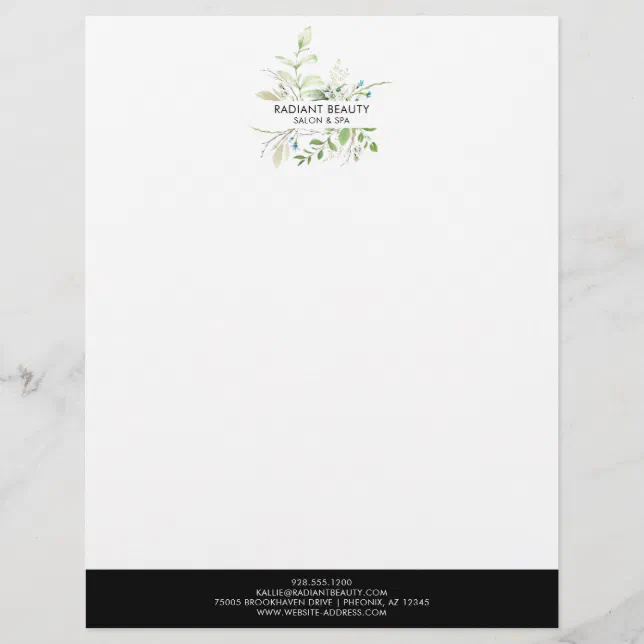 Modern Wildflower Botanical Business Letterhead | Zazzle