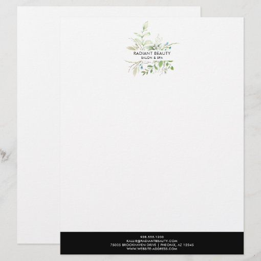Modern Wildflower Botanical Business Letterhead | Zazzle
